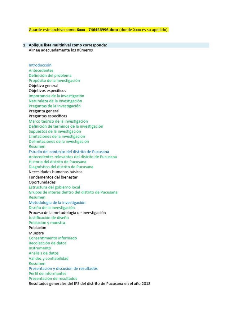 Capítulo 5 - Lista multinivel | PDF