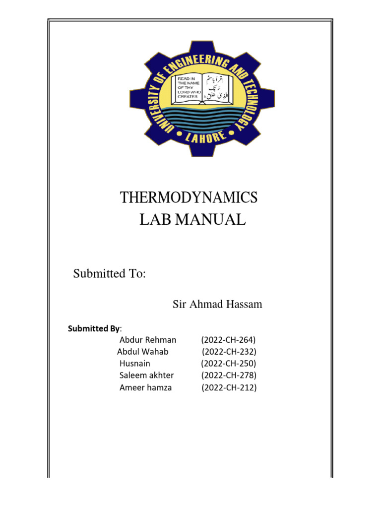 Thermo - Manual (1) .Docx LAB REPORT | PDF | Internal Combustion Engine ...