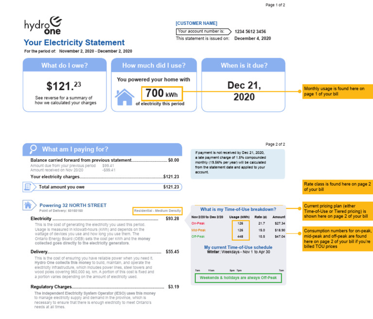 Bill Sample Breakout | PDF | Electricity | Power (Physics)