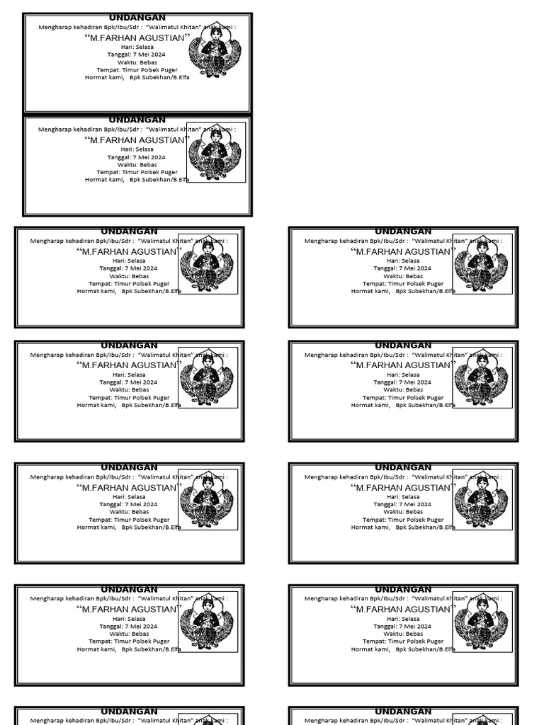 Undangan-Khitan-Sabun-Rokok Farhan | PDF