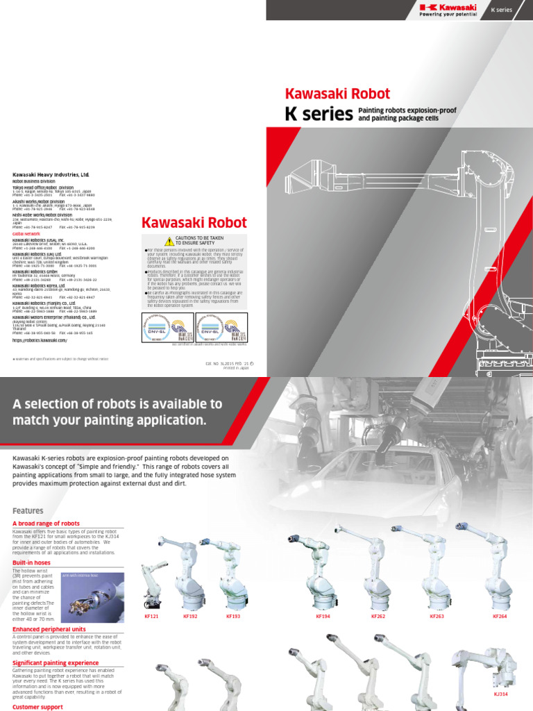Kawasaki K Series Datasheet | PDF | Robot | Robotics