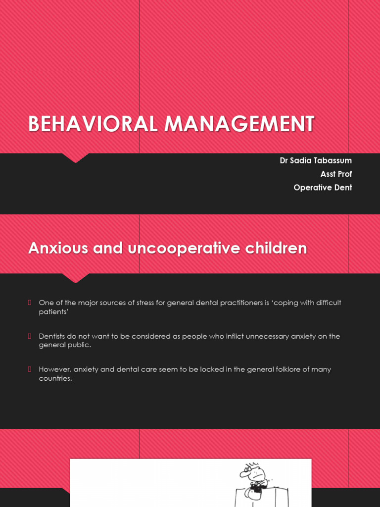 1.behavioral Management | Download Free PDF | Anxiety | Dentistry