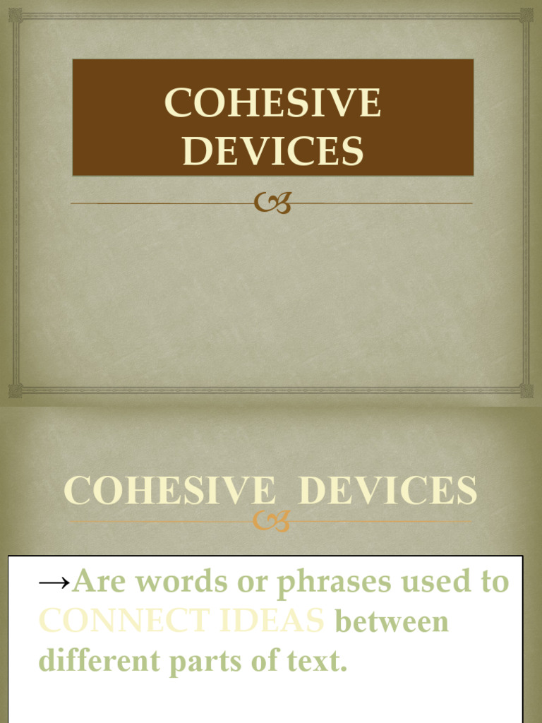 Cohesive Devices | Download Free PDF | Word | Semantics