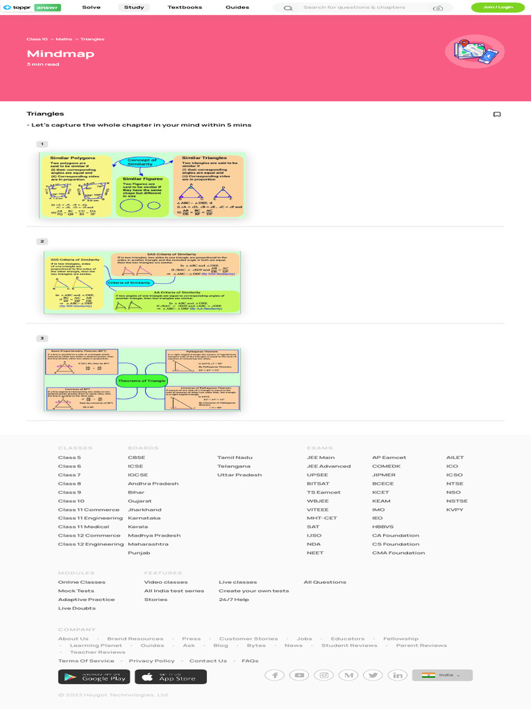 Triangles - Mindmap | PDF | Educational Stages | Standardized Tests