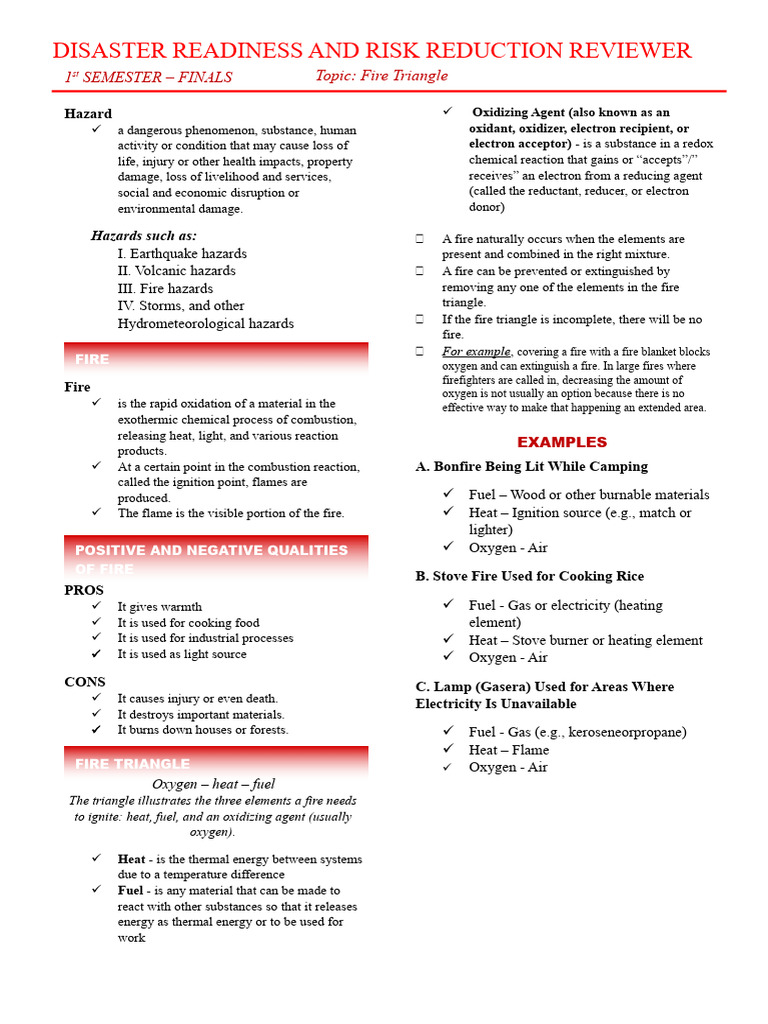 DRRR Reviewer 9 | PDF | Fires | Combustion