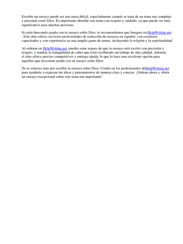 Ensayo Sobre Dios | PDF | Concepciones de dios | Teología