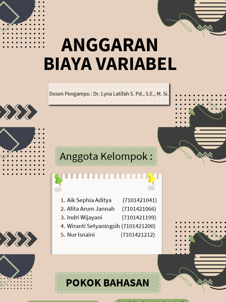 Kelompok 2 - Anggaran Biaya Variabel | PDF