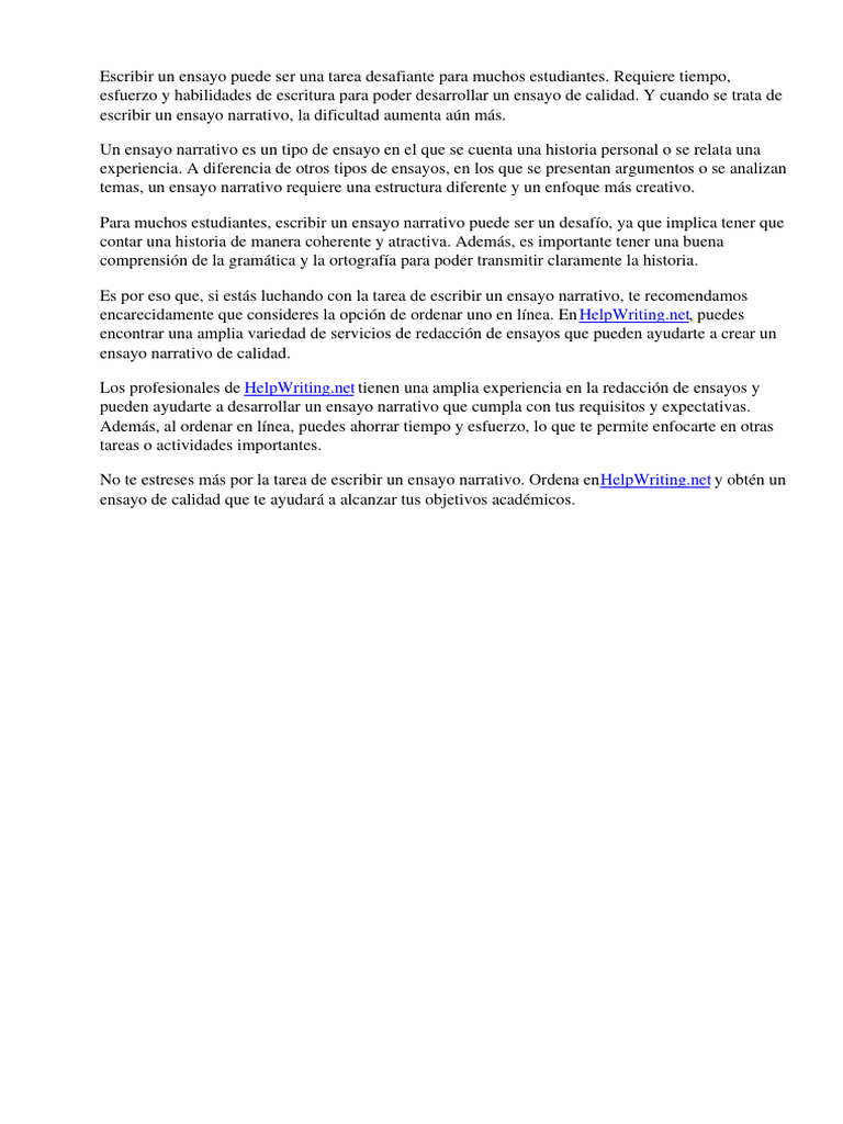 Ejemplo de Un Buen Ensayo Narrativo | PDF | Scribd