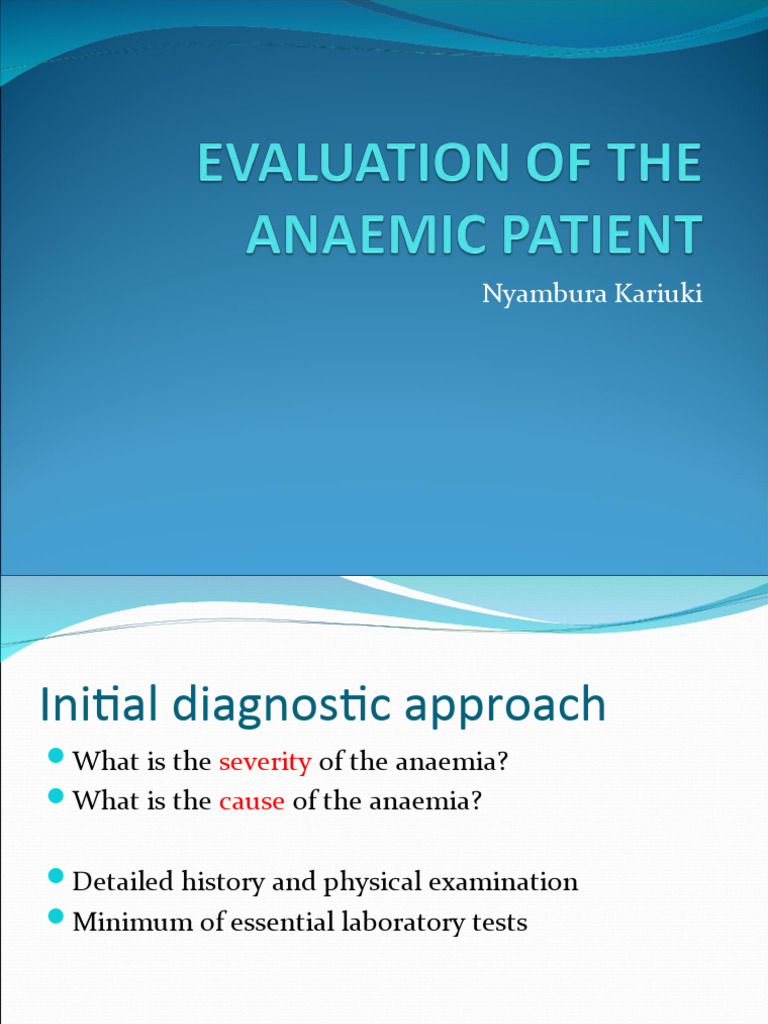 Anaemia Evaluation | PDF | Anemia | Red Blood Cell