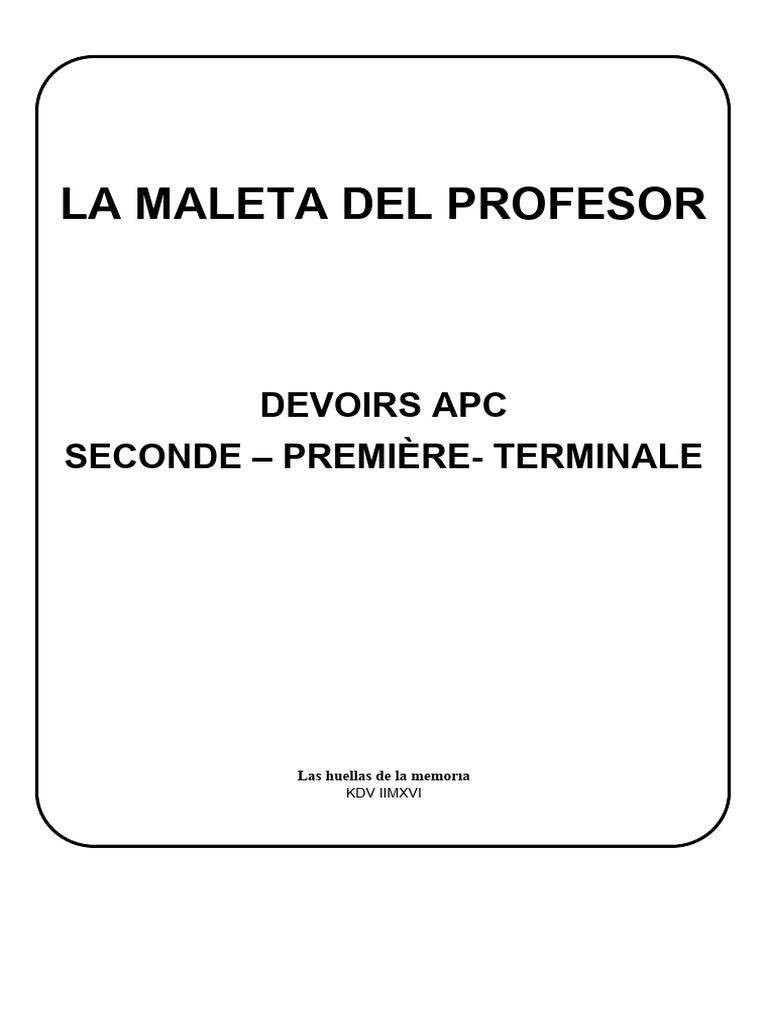 DEVOIRS 2NDE, 1ERE, Tle | PDF | Vertedero | Violación