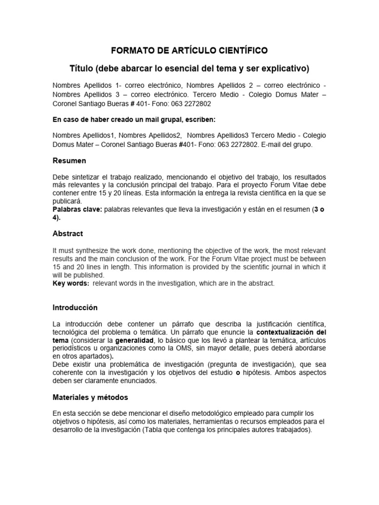 Formato de Artículo Científico 2022 | PDF | Publicación Académica ...