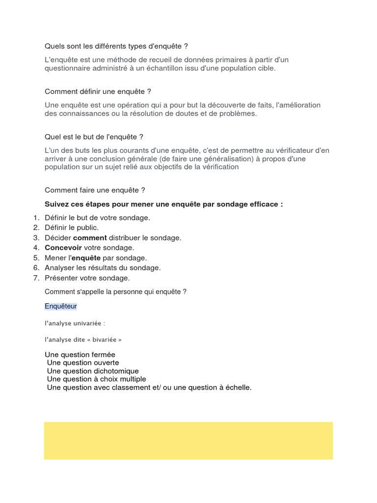Types d'enquêtes et collecte de données | PDF