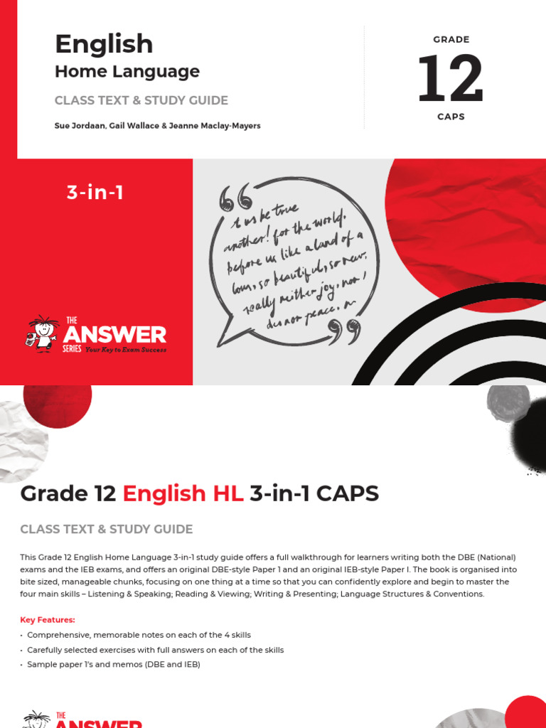 Gr-12-English-HL-3-in-1-Extractsstudy Guide | PDF | Photograph ...