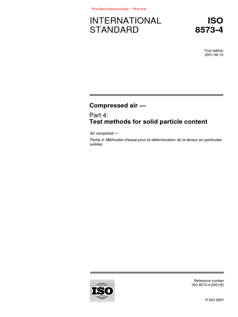ISO 8573-4 (2001) | PDF | International Organization For Standardization | Applied And ...
