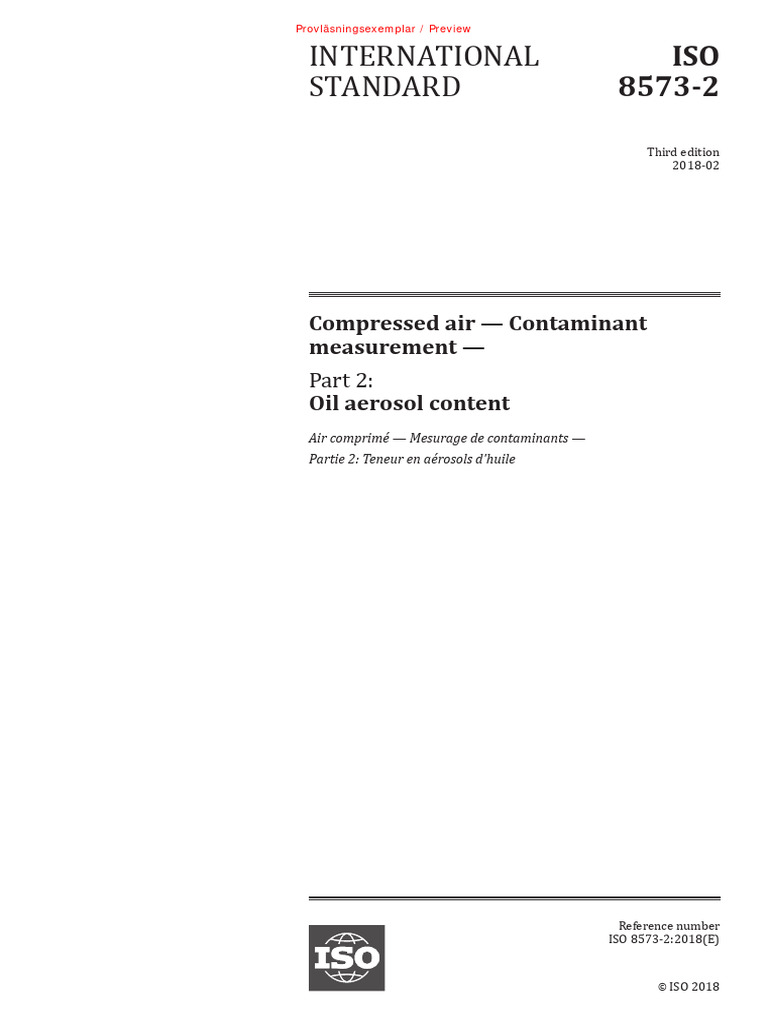 Iso 8573-2 (2018) | Download Free PDF | International Organization For ...