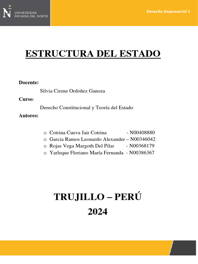 Estructura del Estado - derecho constitu^ | PDF | Perú | Estado (política)
