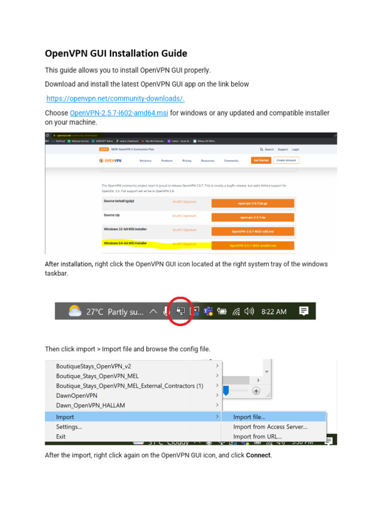 OpenVPN GUI Setup for Windows | PDF