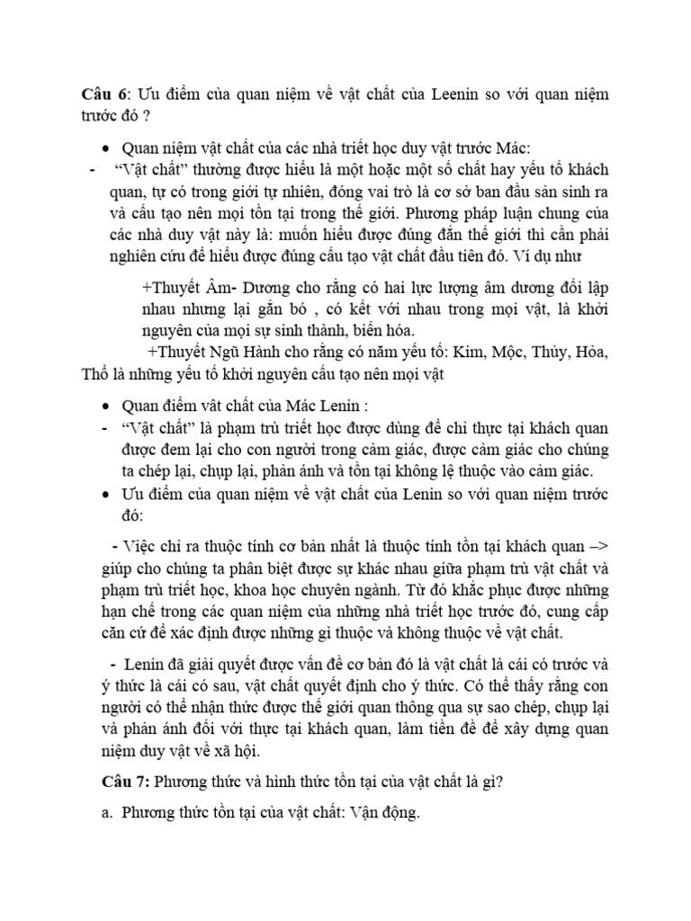 Vật Chất Câu 6, Câu 7 | PDF