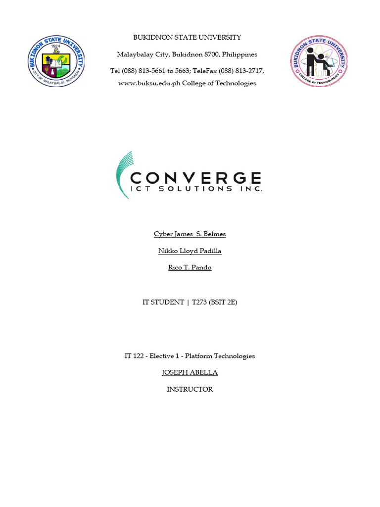 Converge ICT Solution Inc. | PDF | Telecommunications | Service Industries