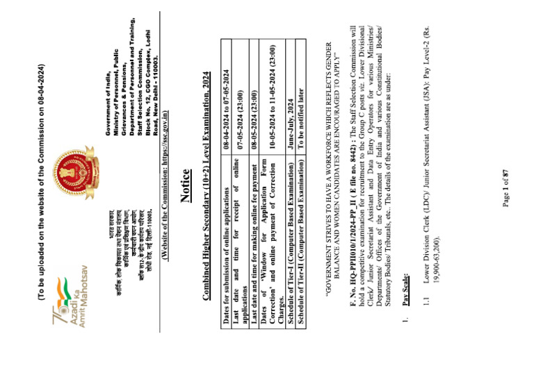 CHSL Form Details | PDF