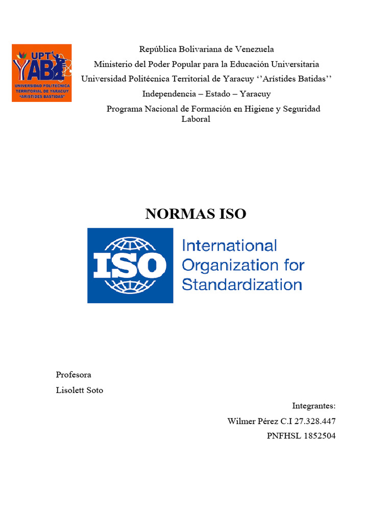Trabajo Normas Iso | PDF | Calidad (comercial) | Gestión de la calidad