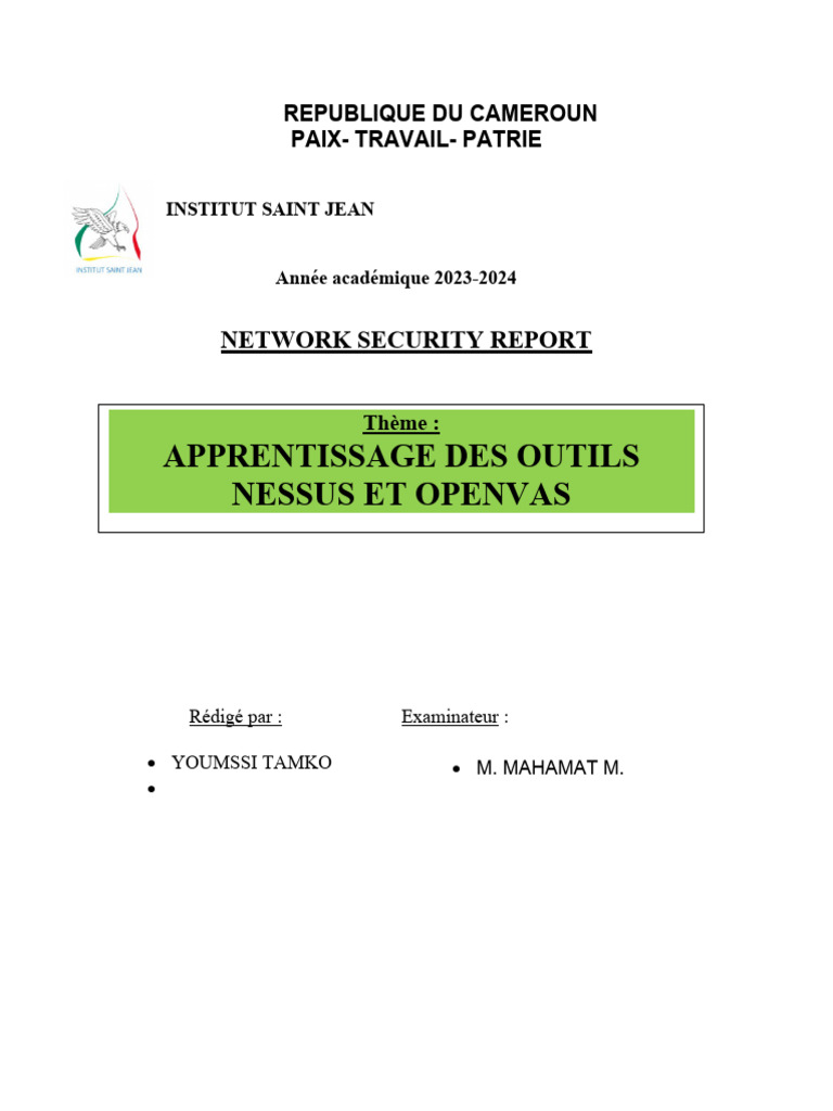 Rapport Securité TAMKO | PDF | Computing | Computer Science
