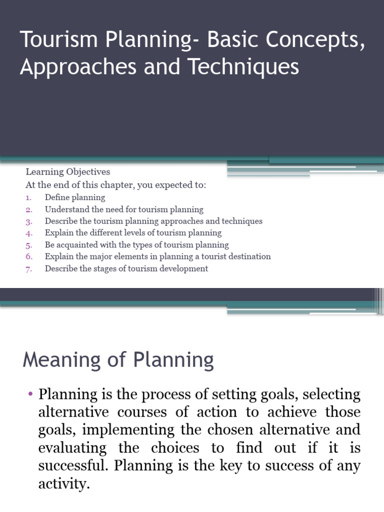 Tourism Planning Basic Concepts Approaches and Techniques 2 | PDF ...