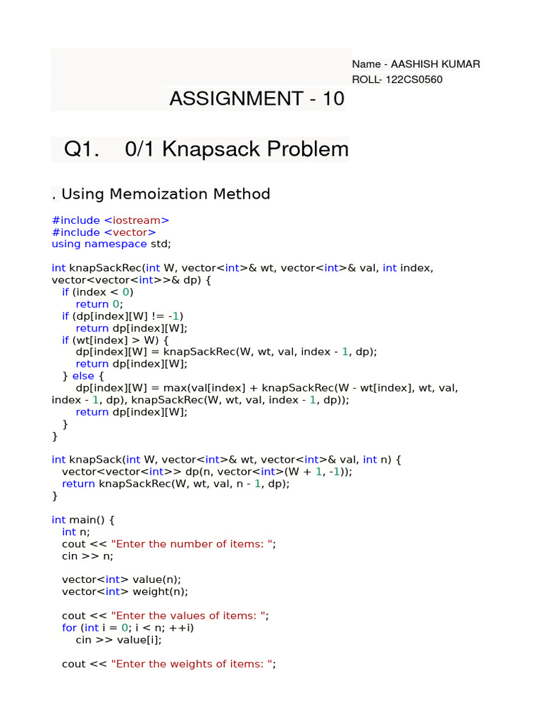 Assignment 10 122cs0560 Pdf Namespace Computer Programming