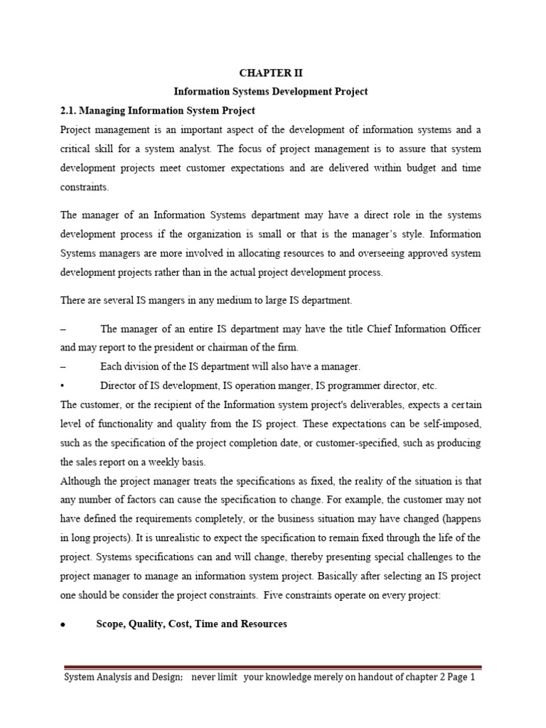 Chapter 2 Sad | PDF | Project Management | Information