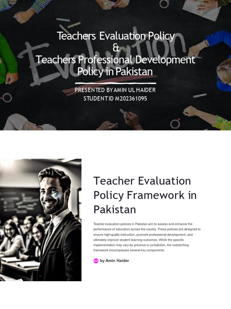 Educational Evaluation Presentation Amin Ul Haider | PDF | Teachers ...