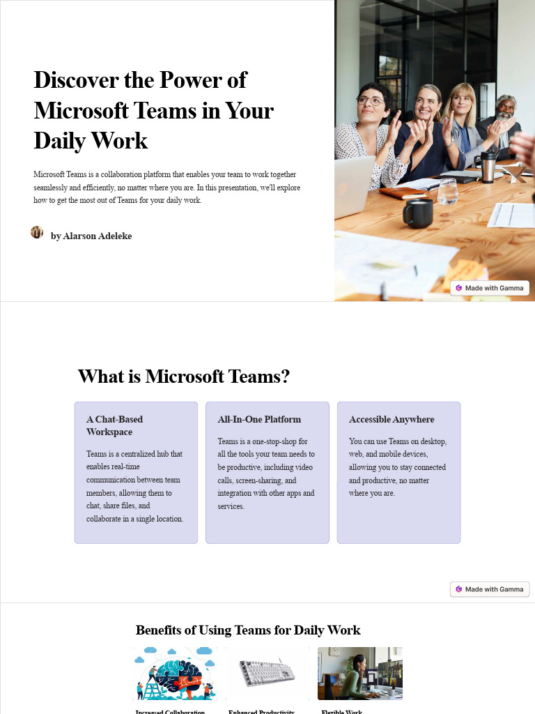 Discover The Power of Microsoft Teams in Your Daily Work | PDF ...