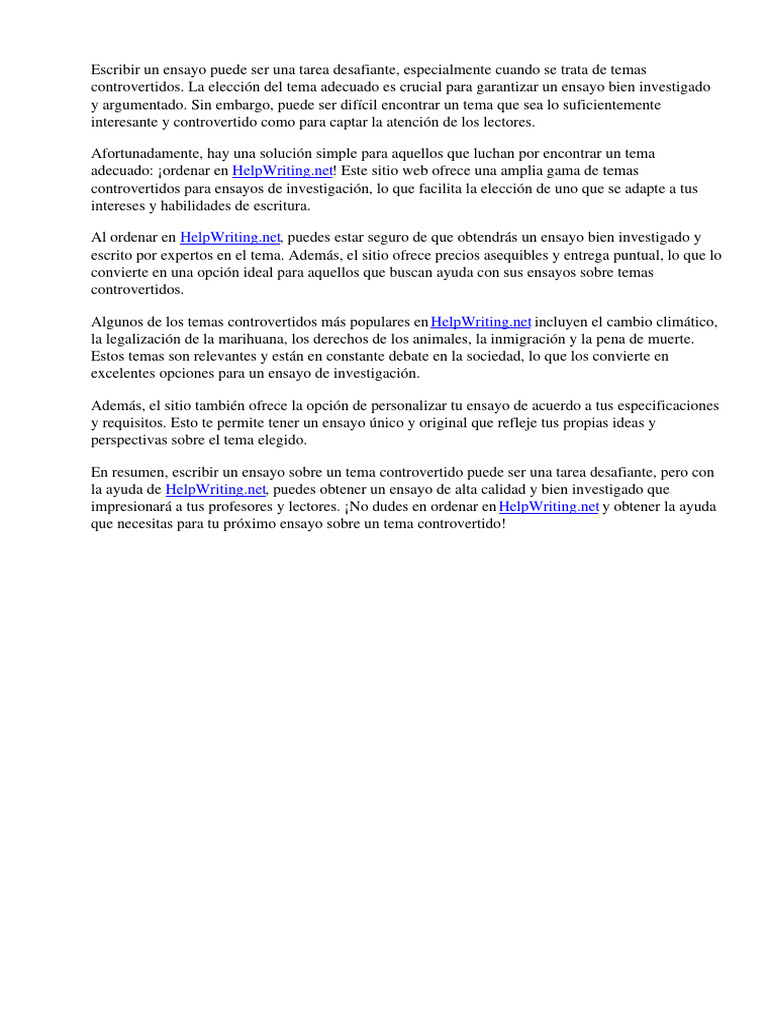 Temas Controversiales para Ensayos | PDF | Ensayos
