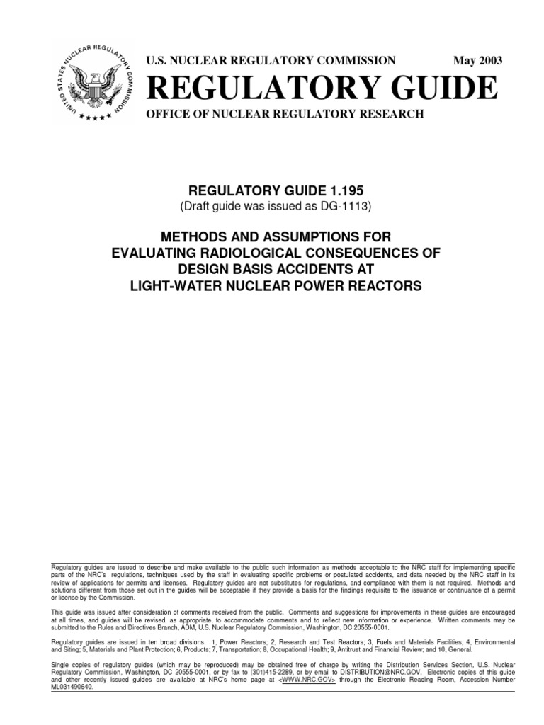 Nureg 1 195 | PDF | Nuclear Regulatory Commission | Nuclear Power