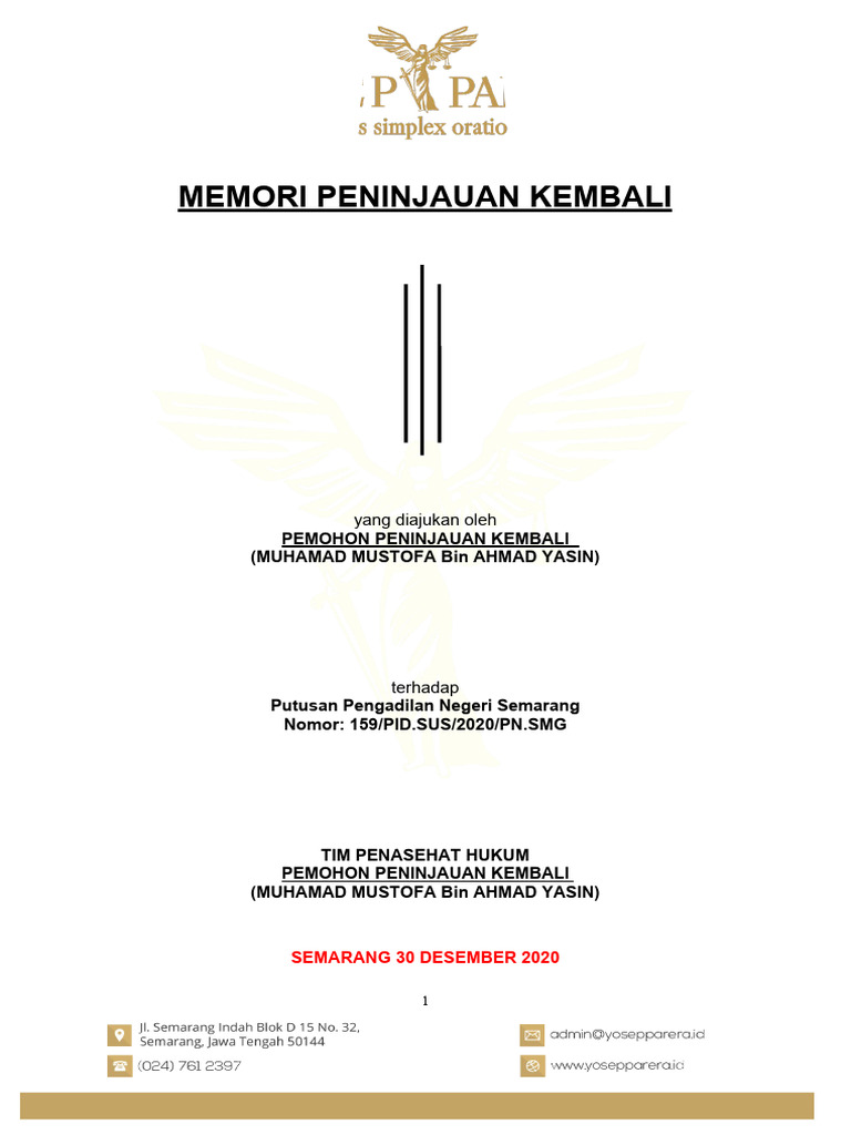 Memori Peninjauan Kembali Pidana | PDF