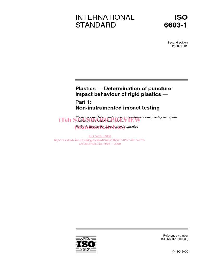 Iso 6603 1 2000 | Download Free PDF | International Organization For Standardization | Building ...