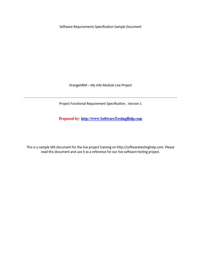 SoftwareTestingHelp OrangeHRM FRS-Sample | PDF | World Wide Web ...