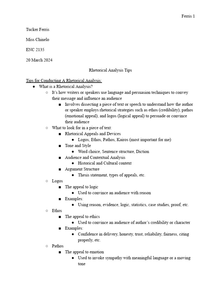 Rhetorical Analysis Guide | PDF