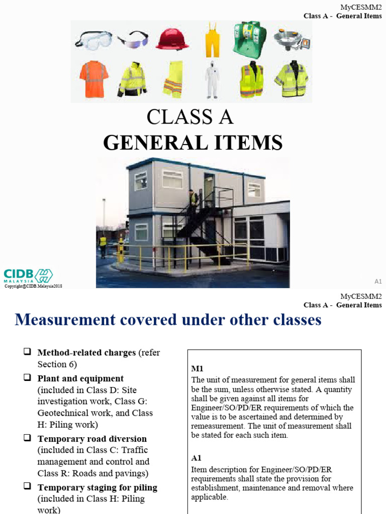 MyCESMM2 Class A - General Items | PDF | Occupational Safety And Health ...