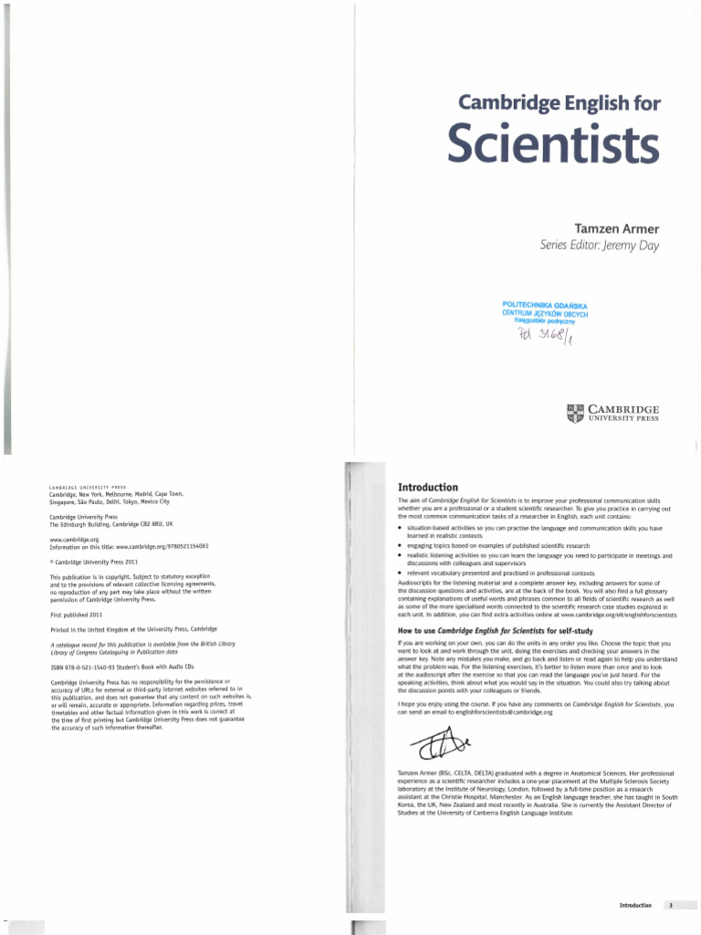 Cambridge For Scientists | PDF