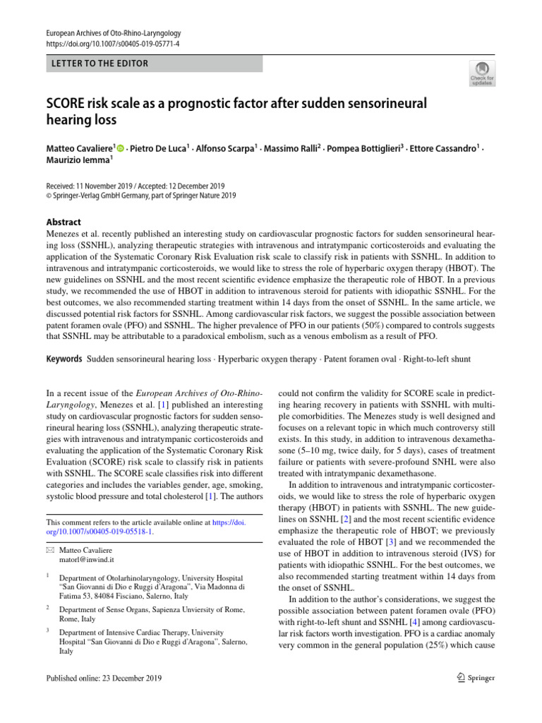 SCORE Risk Scale, Cavaliere | PDF | Medical Specialties | Clinical Medicine