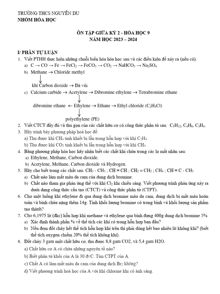 On Tap GK2 Hoa 9 | PDF