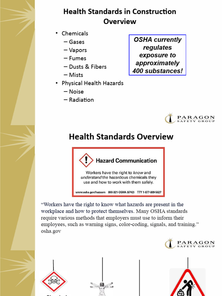 OSHA Health Hazards 1-5 Slides | PDF | Self-Improvement | Wellness