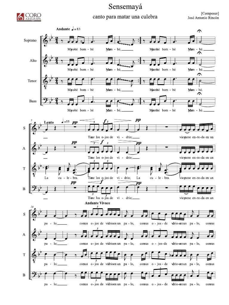 Sensemaya Coro Aqp | PDF