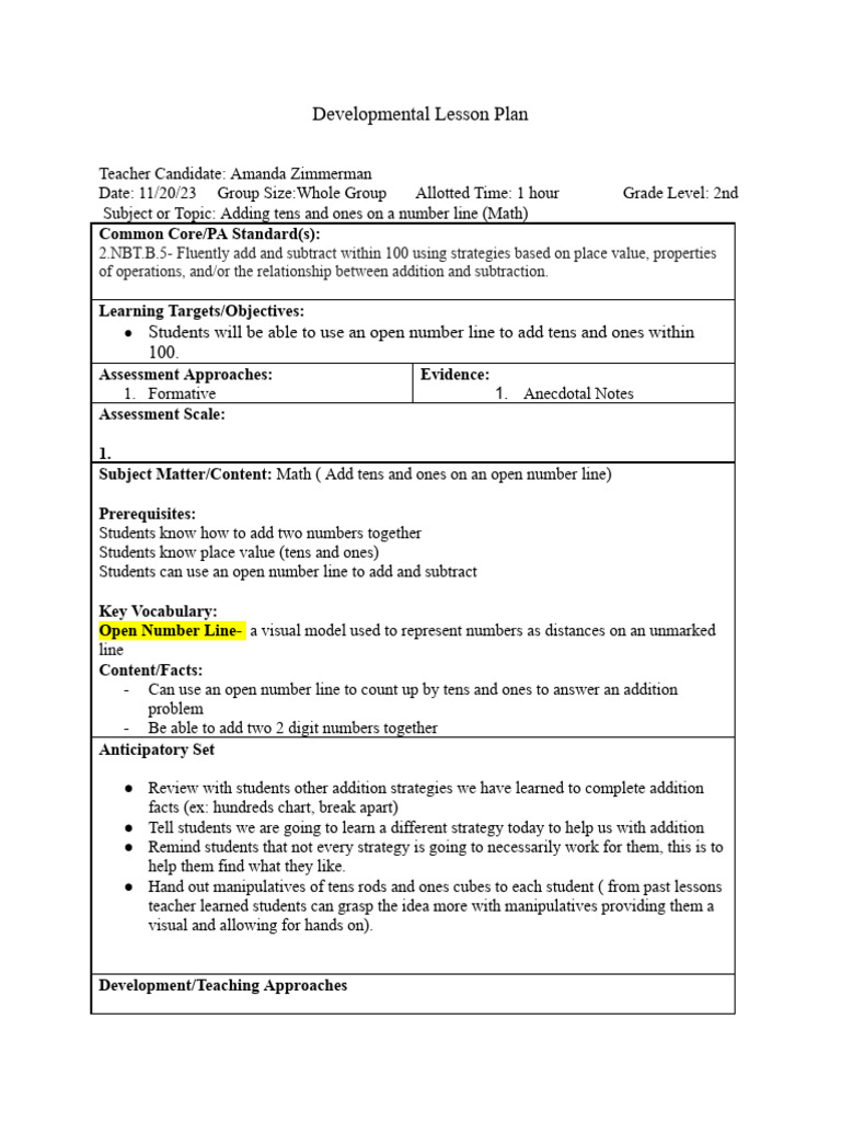 math lesson plan | PDF | Lesson Plan | Cognitive Psychology