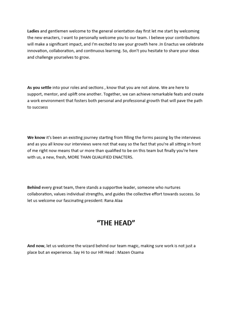 General Orientation | PDF