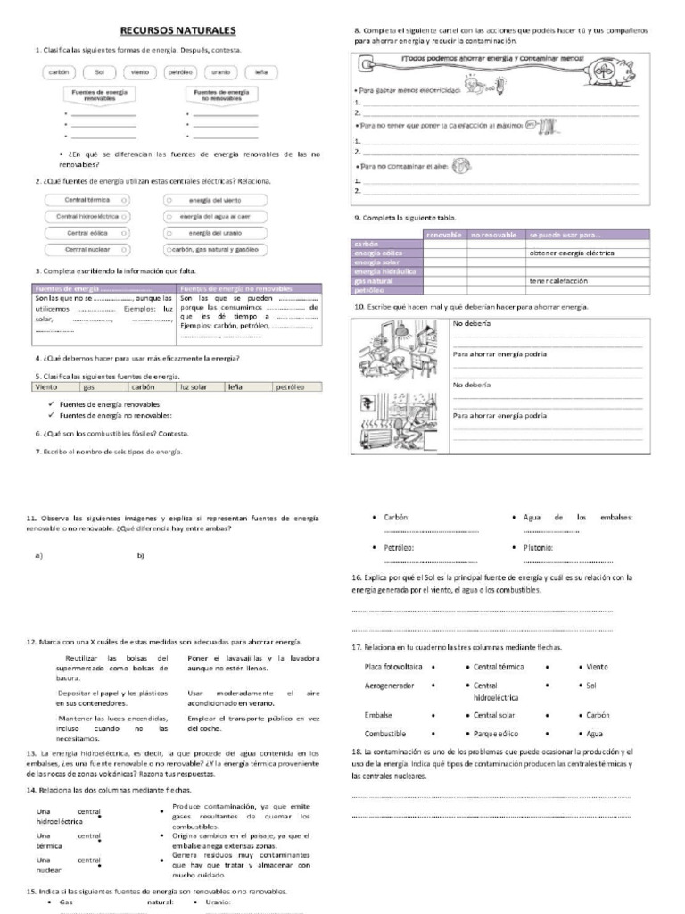 ACTIVIDADES DE LOS RECURSOS NATURALES | PDF