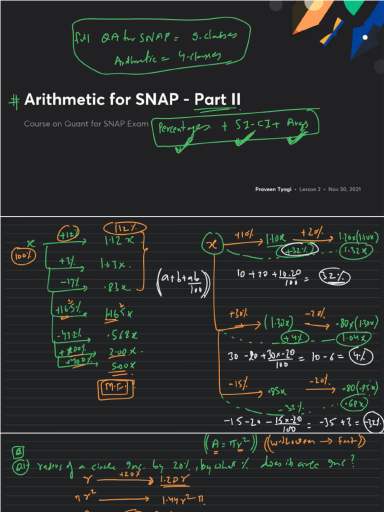 Arithmetic For SNAP Part II With Anno | PDF
