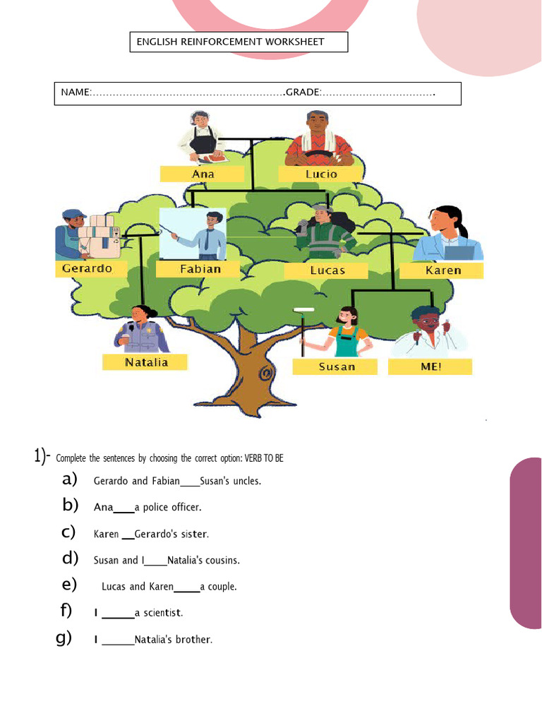Ficha Family Reinforcement | PDF | Language Arts & Discipline | Art