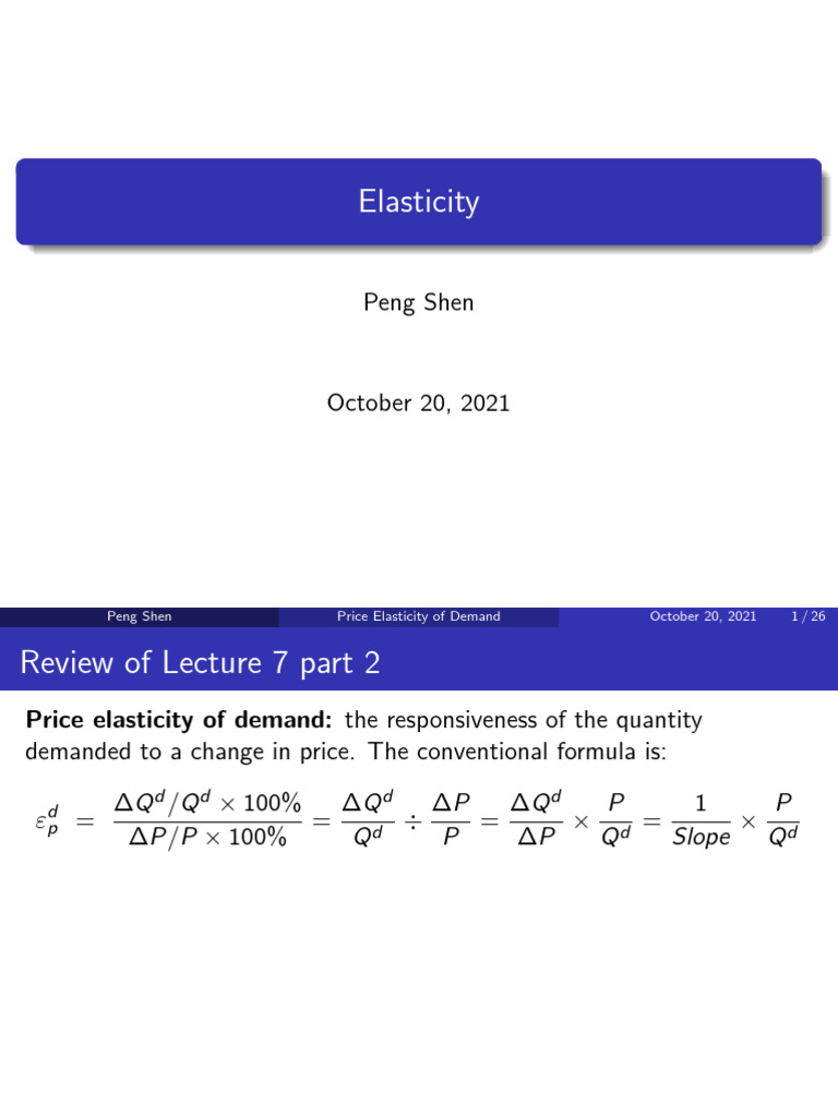 Micro Lecture 8 | PDF | Demand | Price Elasticity Of Demand Micro Lecture 8 | PDF | Demand | Price Elasticity Of Demand