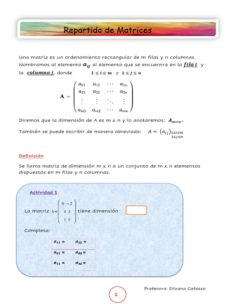 Matrices Antisimétricas 2x2 y 3x3 | PDF | Matriz (Matemáticas ...